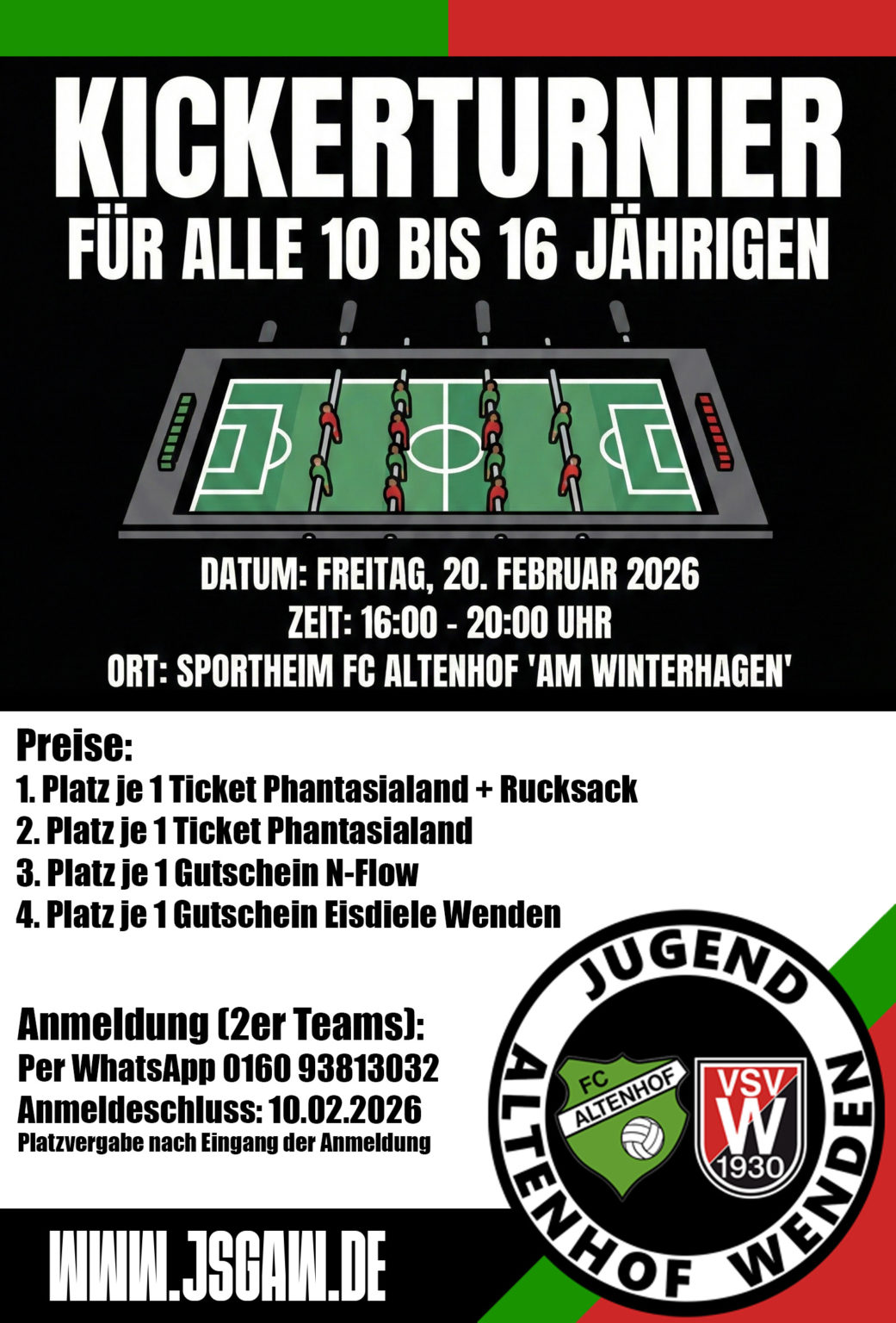 Jugend: Einladung zum Kickerturnier – VSV WENDEN 1930 e.V.